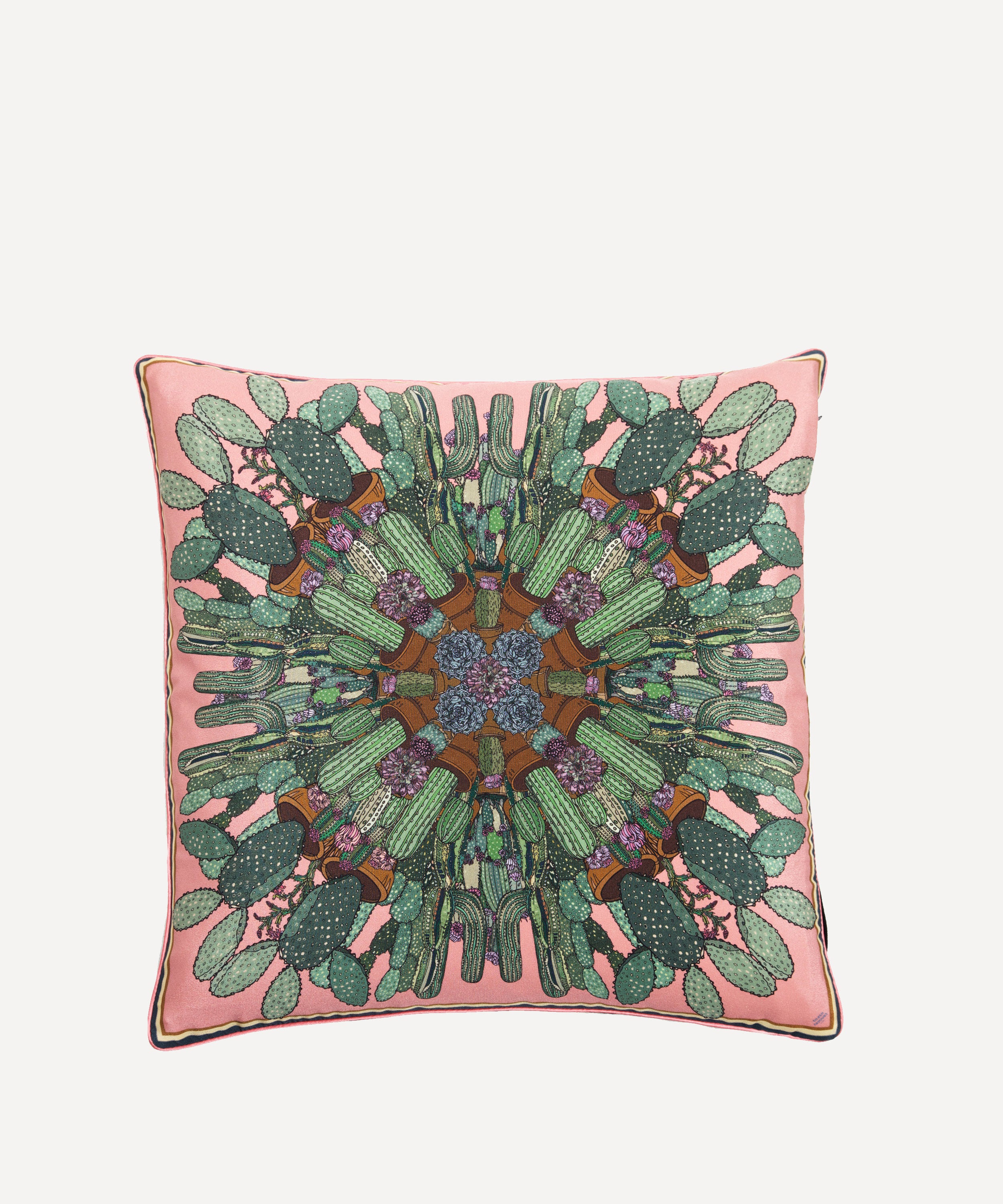 Combustible Cacti peach silk cushion - Pre Order – silkenfavours