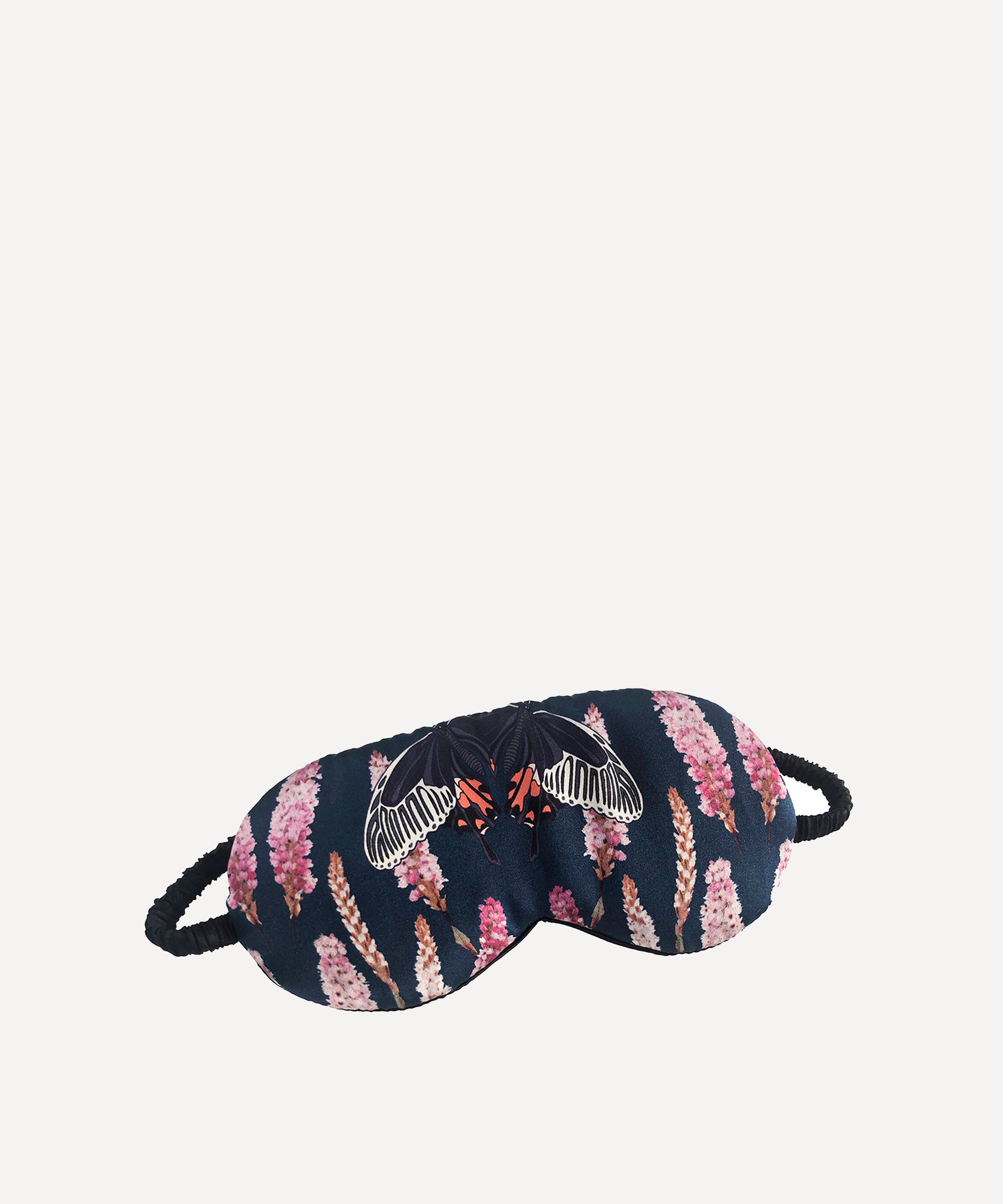 navy silk satin blue butterfly eye mask – silkenfavours