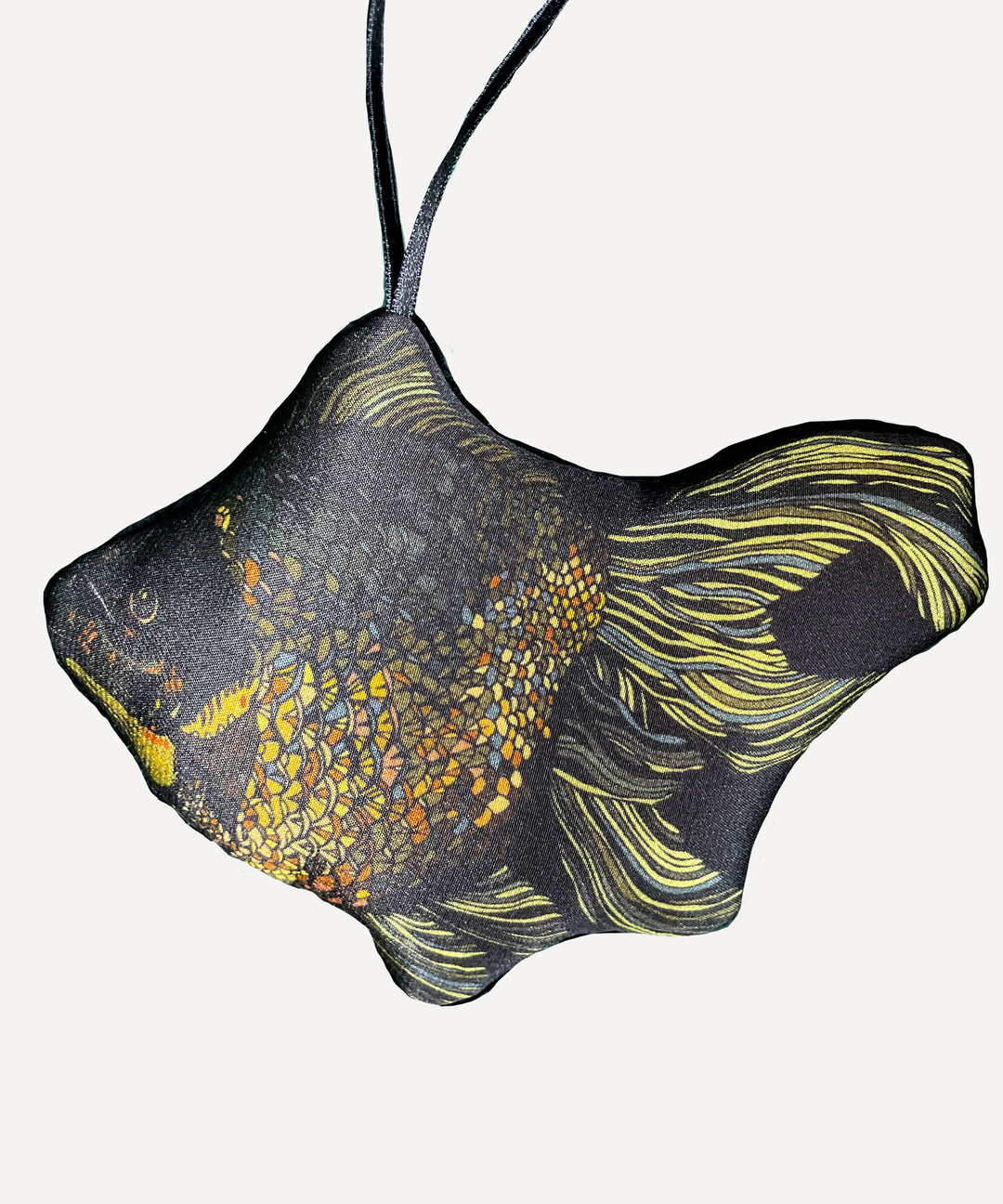 Silk black gold fish decoration – silkenfavours